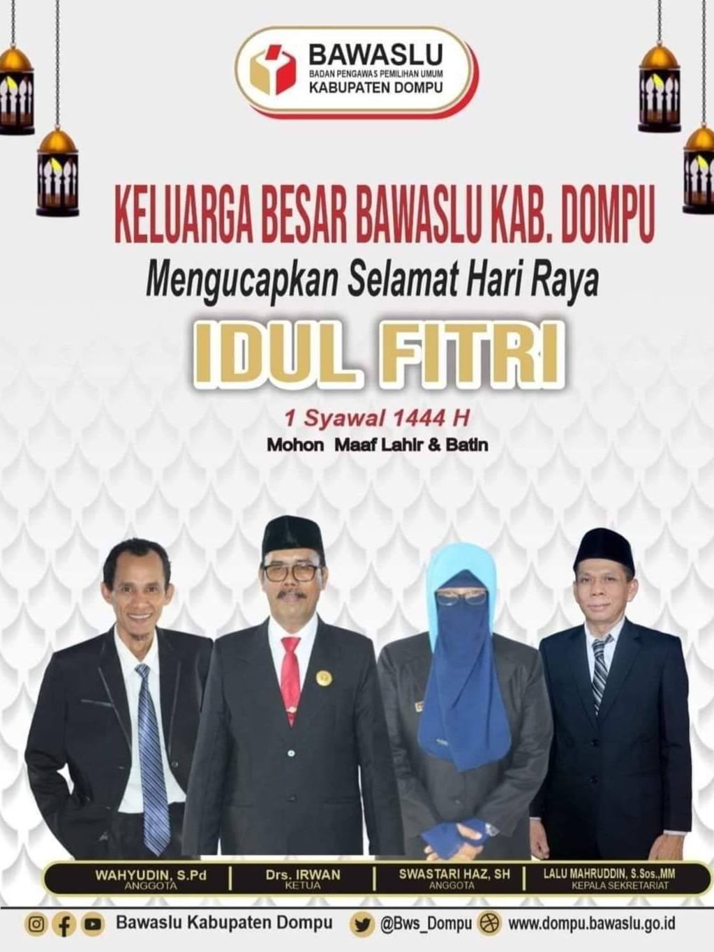 Bawaslu Dompu: Selamat Idul Fitri 1444 H, Mohon Maaf Lahir dan Batin