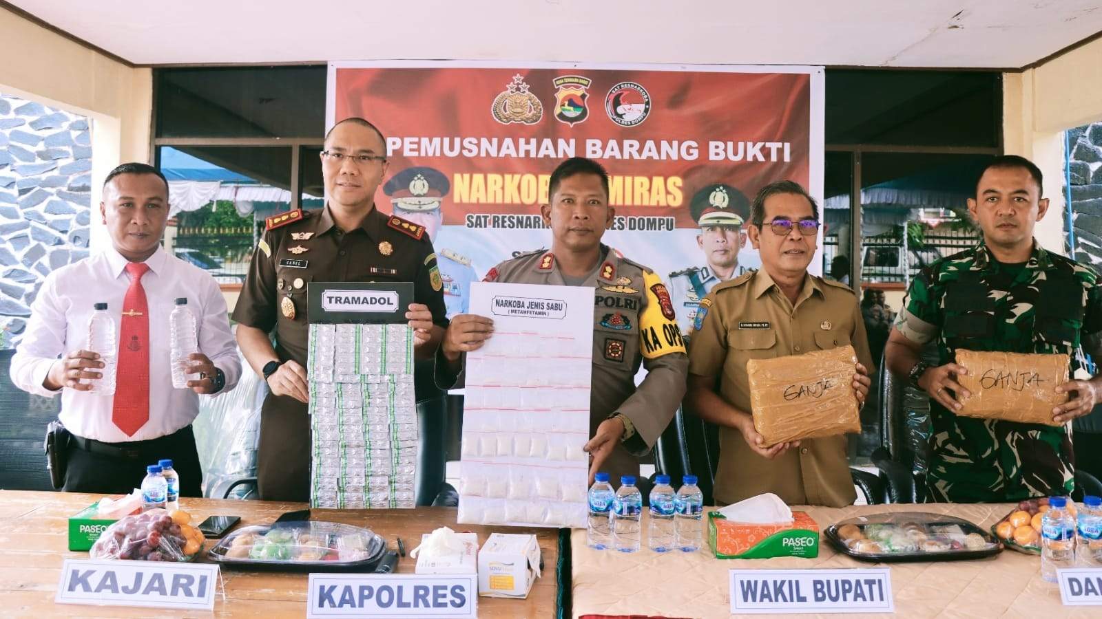 Ribuan Gram Narkoba BB Polres Dompu 2023 Dimusnahkan